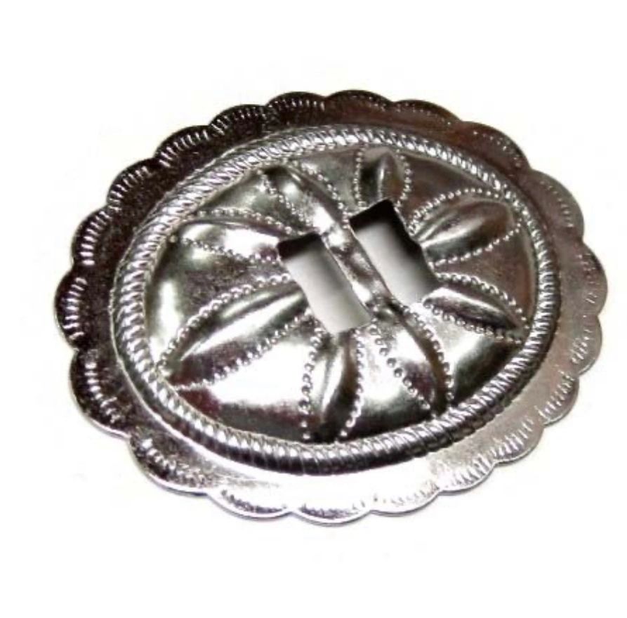 Silver Plated Western Style Oval Concho 2 1/4"