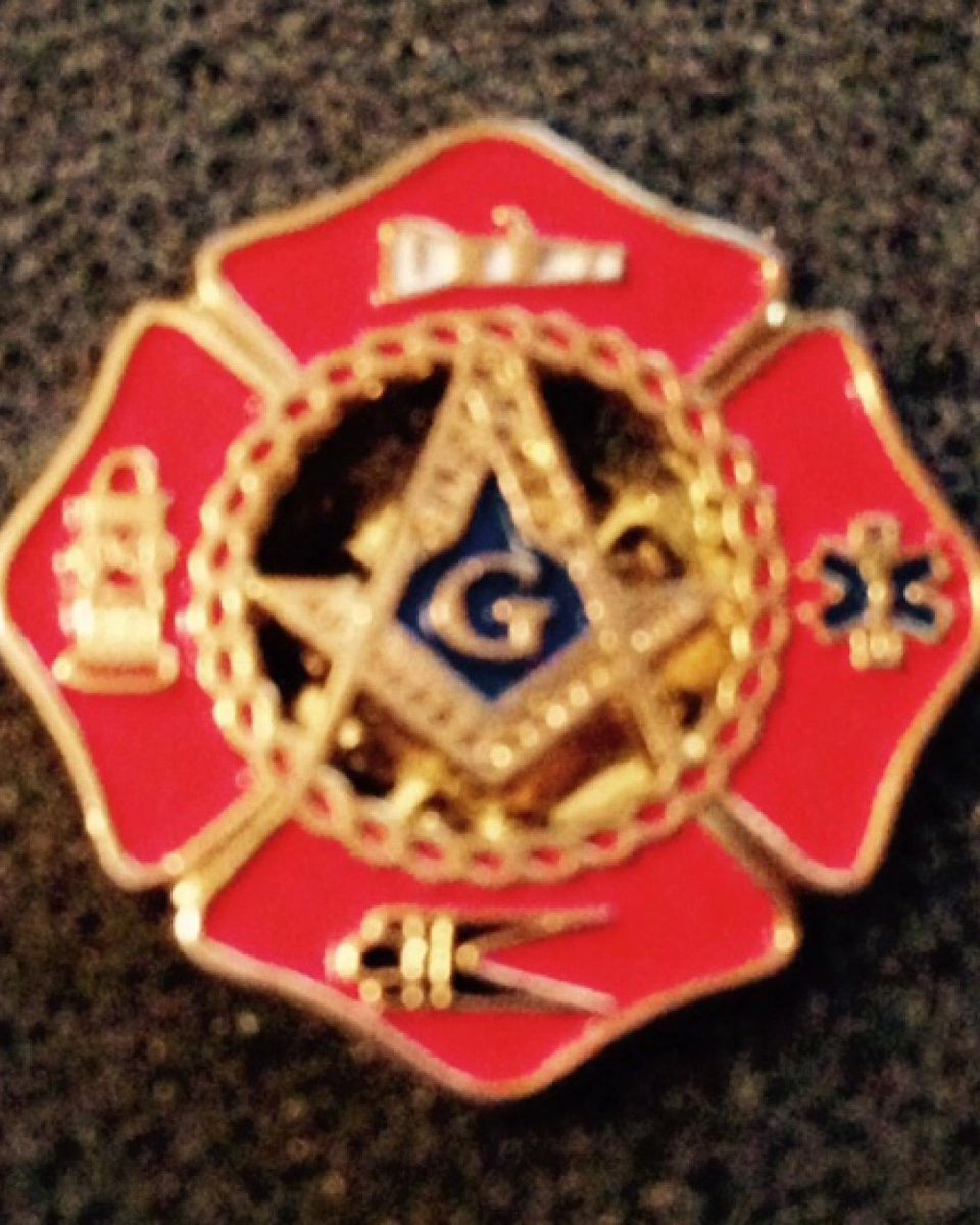 Large Firefighter Square Compass Lapel Pin