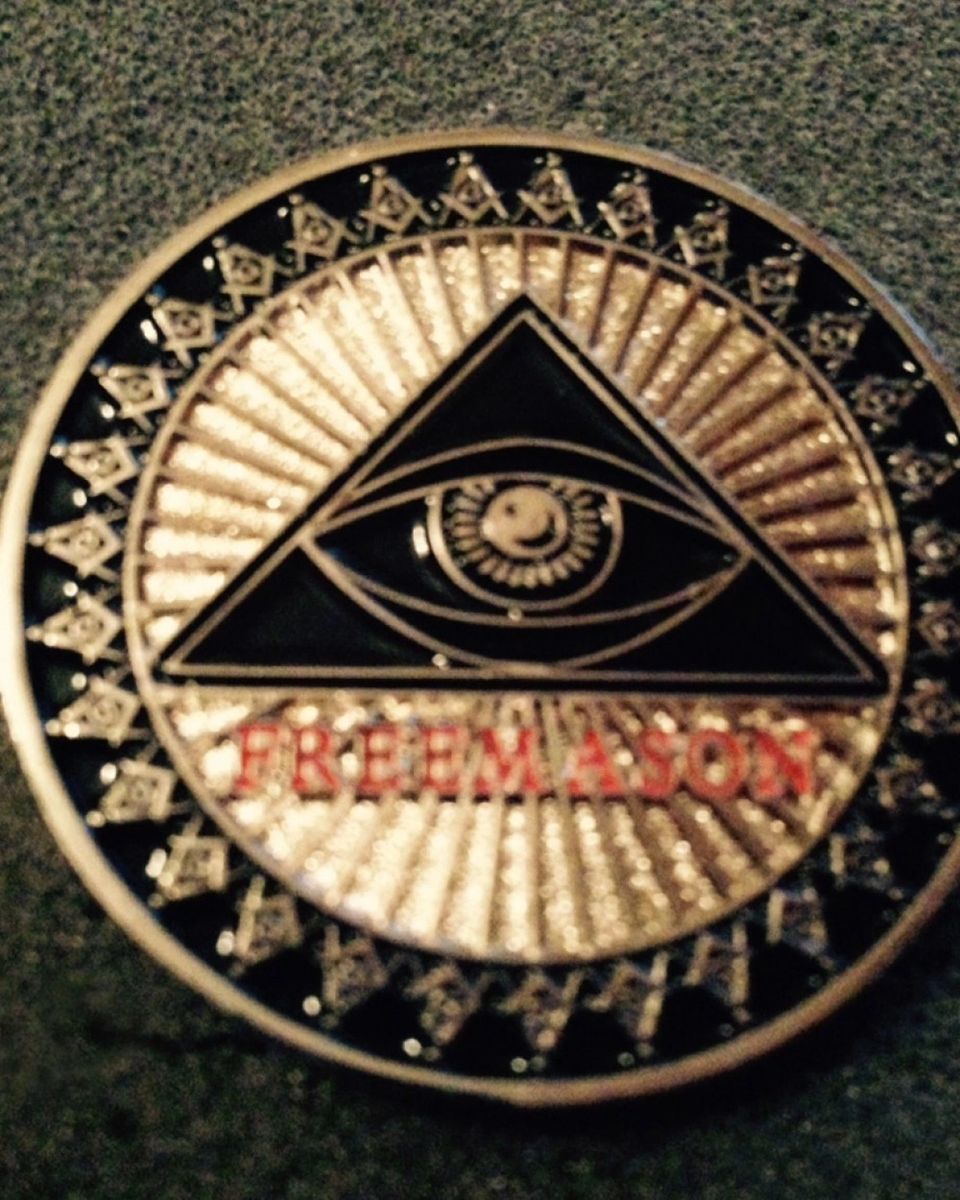 Lodge Challenge Coin Square Compass