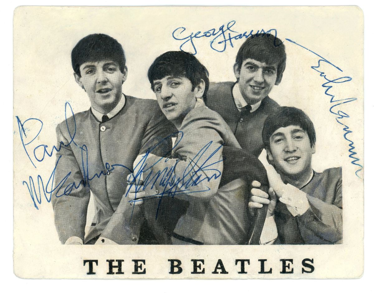 The Beatles signed 1963 Fan club Card
