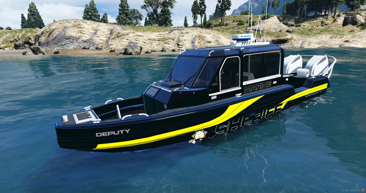 Police Rescue Boat With Trailer [Police]