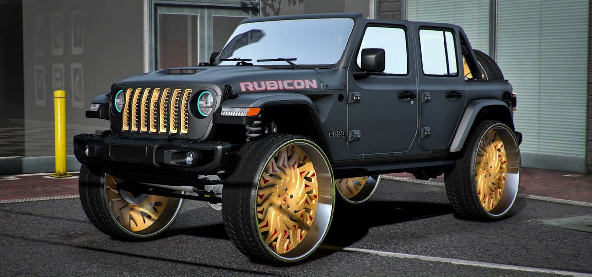 Jeep Wrangler Gold Donk