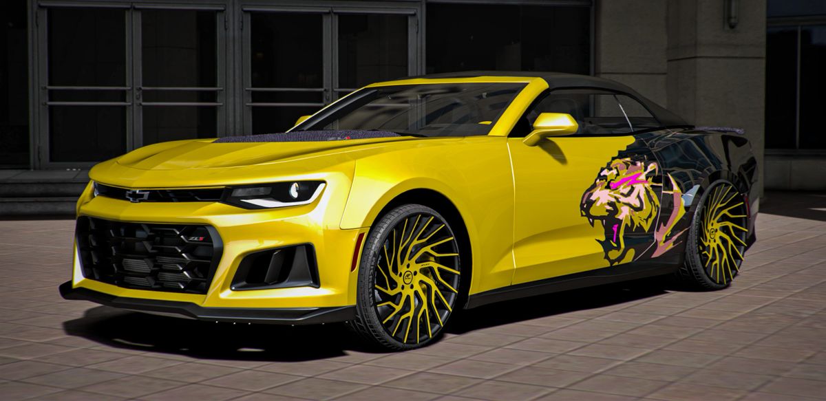 Chevy Camaro ZL1 Convertible on Armani Forged Rims [Animated Roof]