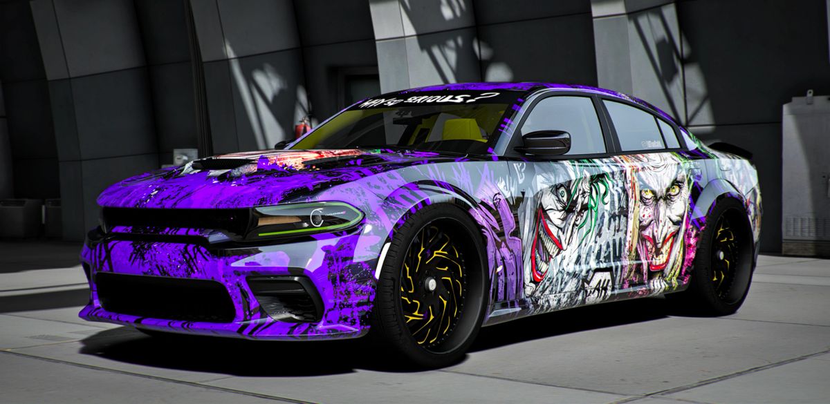 Dodge Charger Hellcat Widebody Joker Wrap [6 Seater Slider]