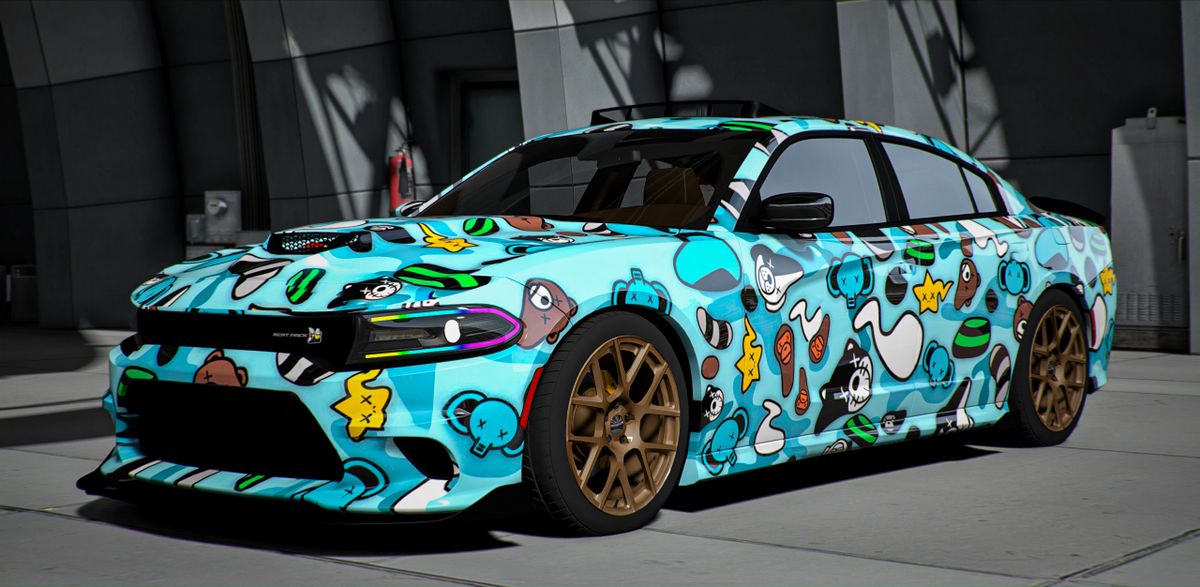 Custom Slideshow Half Wrap Livery Dodge Charger SuperBee Scatpack [RGB ...