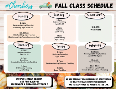 Youth Cheerleading and Tumbling Classes - #Cheerboss