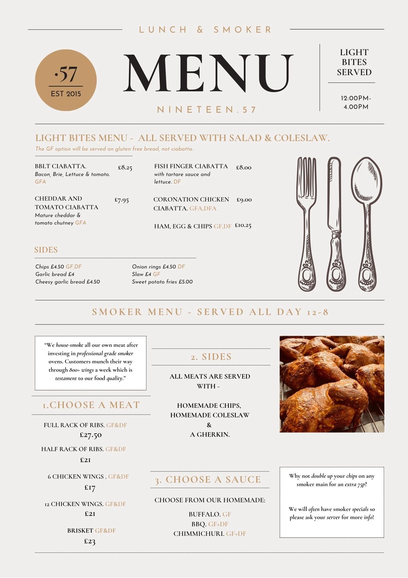 Menu | nineteen57.uk