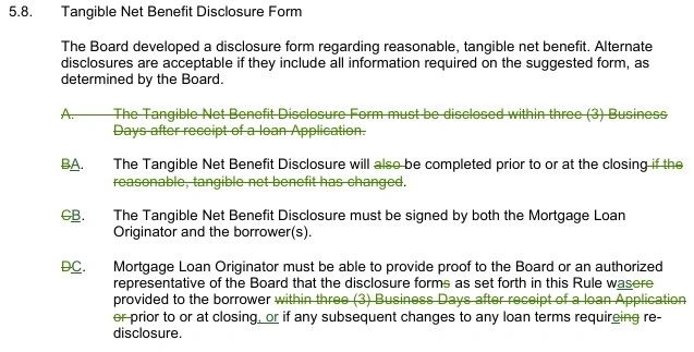 MLO Board Tackles Tangible Net Benefit Disclosure Form Rule