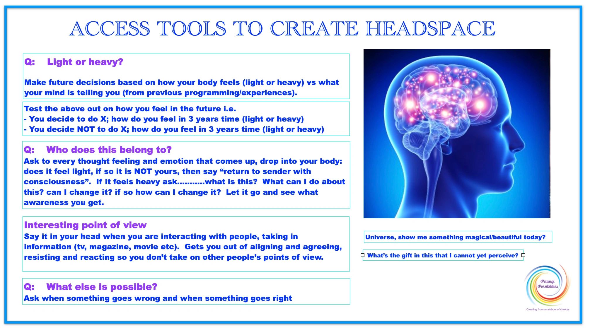 TOOLS TO CREATE HEADSPACE