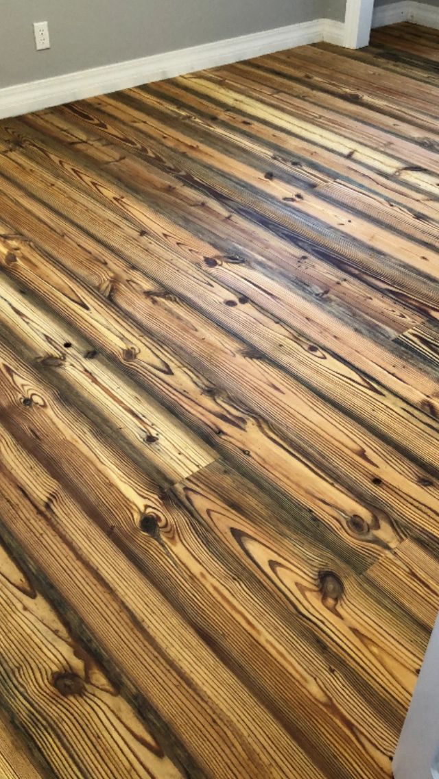 Reclaimed Heart Pine Factory Grade "Oily" Flooring