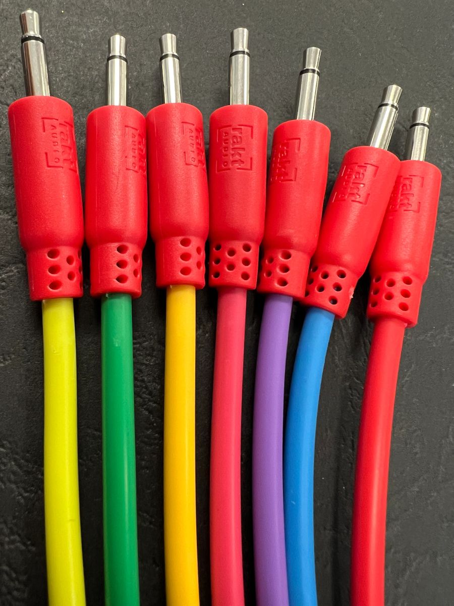Straight Eurorack Modular Synth Patch Cable | 5 pack TS 3.5mm 1/8 mono