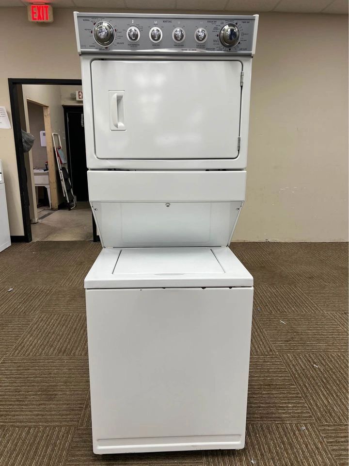 Maytag Electric Laundry Center, Wash/Dry Sensors, 2-Speed Motor, 1/2 HP ...