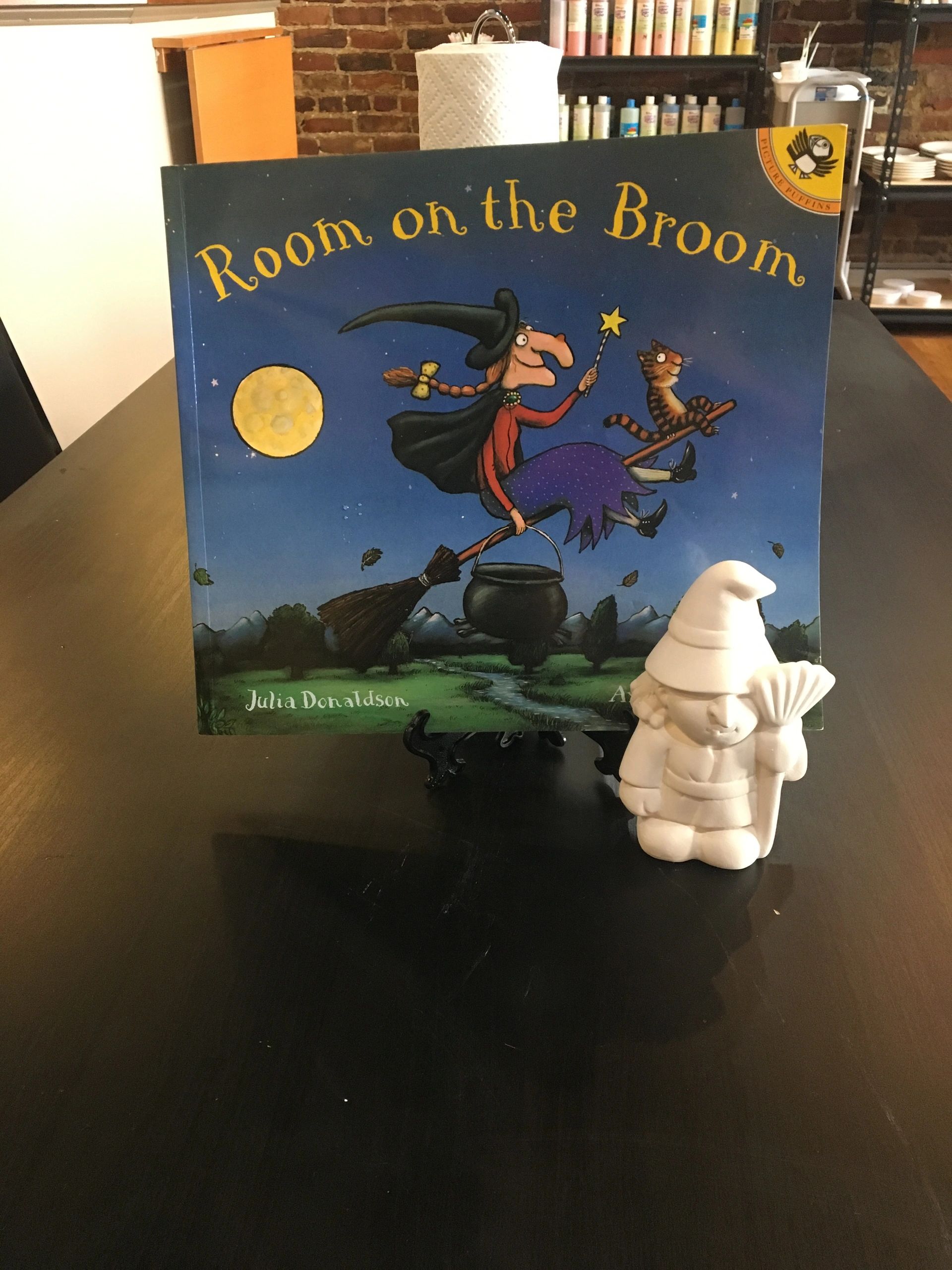 Room on the Broom reading and witch painting