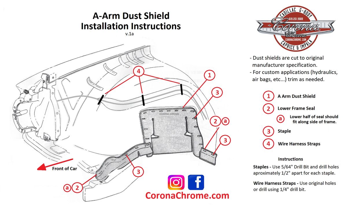 A-Arm Dust Shields - 58-70 Impala/Caprice