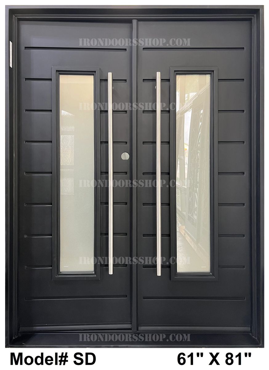 Parma modern steel Entry Double doors (Left Handed)