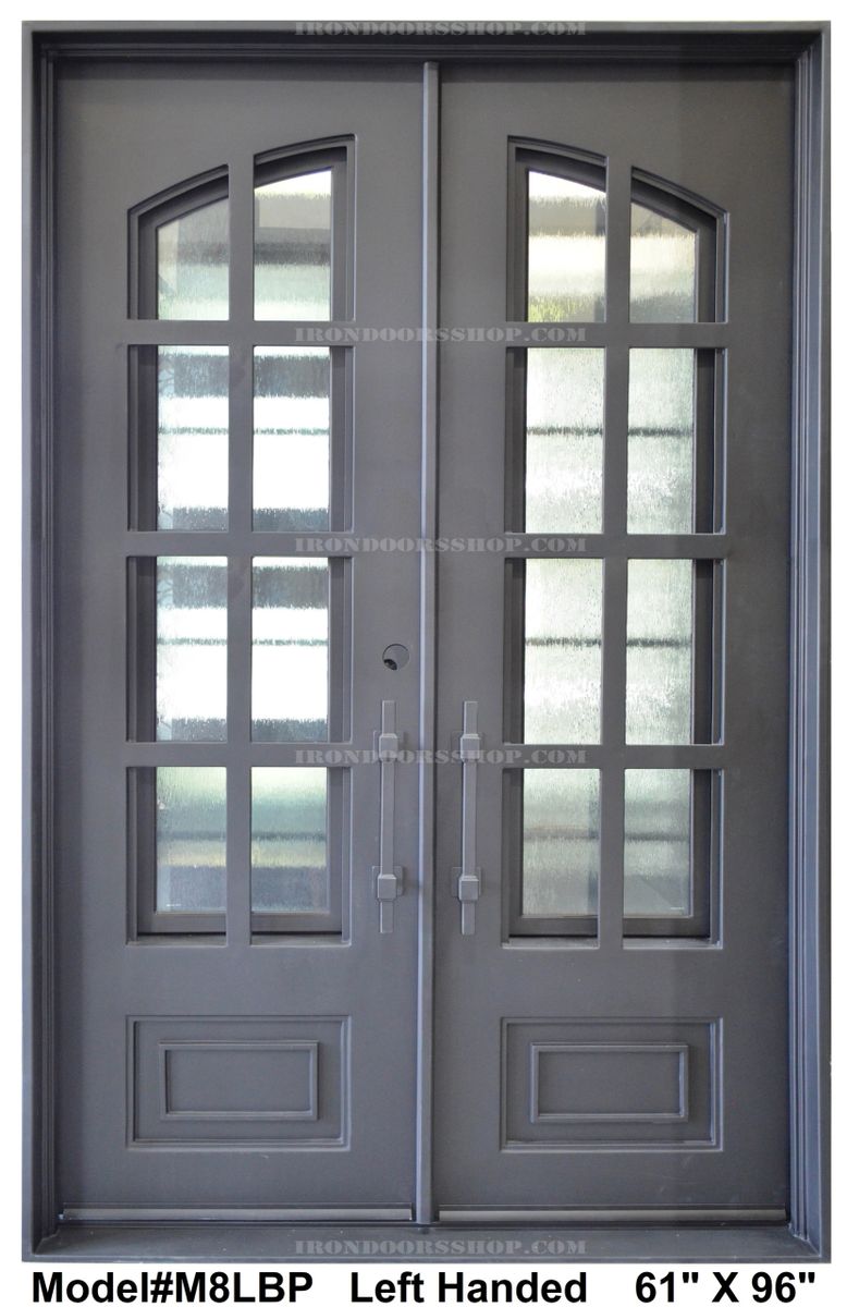 Santiago Modern Iron Entry Double doors (Left Handed)