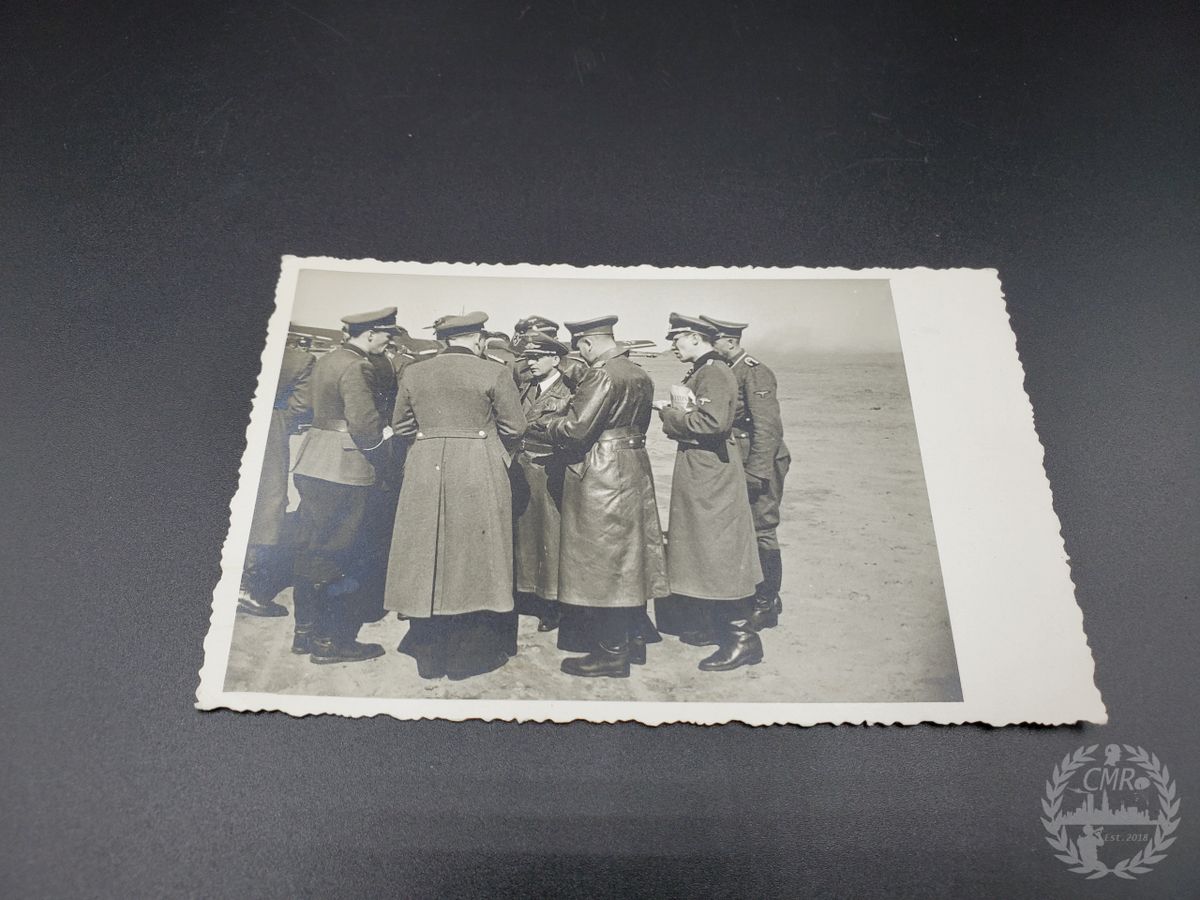 WWII German Photo of SS Members on Air Field