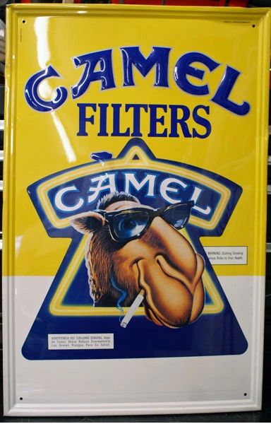 Joe Cool Camel Cigarette Advertising Metal Sign