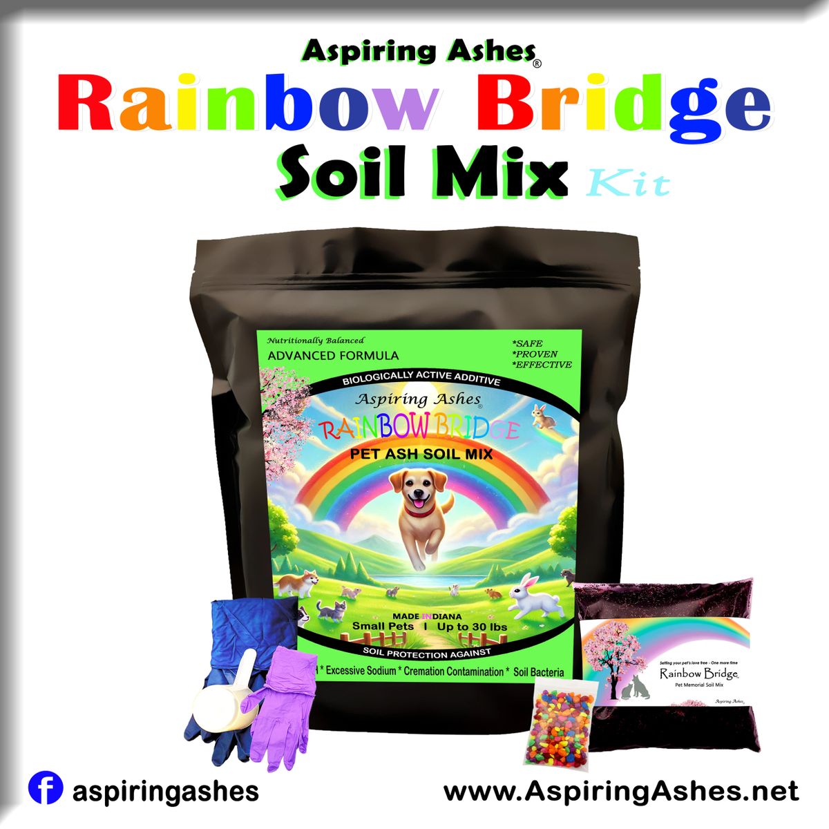 Rainbow Bridge Soil: Pet Memorial Kit (002 SMALL) Pet Ash Soil Mix