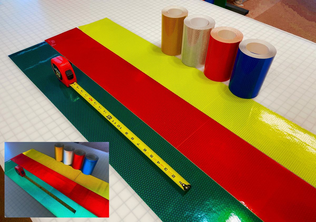 BY THE FOOT - 6" Chevron Reflective Tape Rolls - Oralite V98 - (7 Colors)