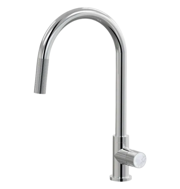 PAR IDK Marble Sink Pull-Out Mixer Gooseneck - Bianco Marble and Nero ...