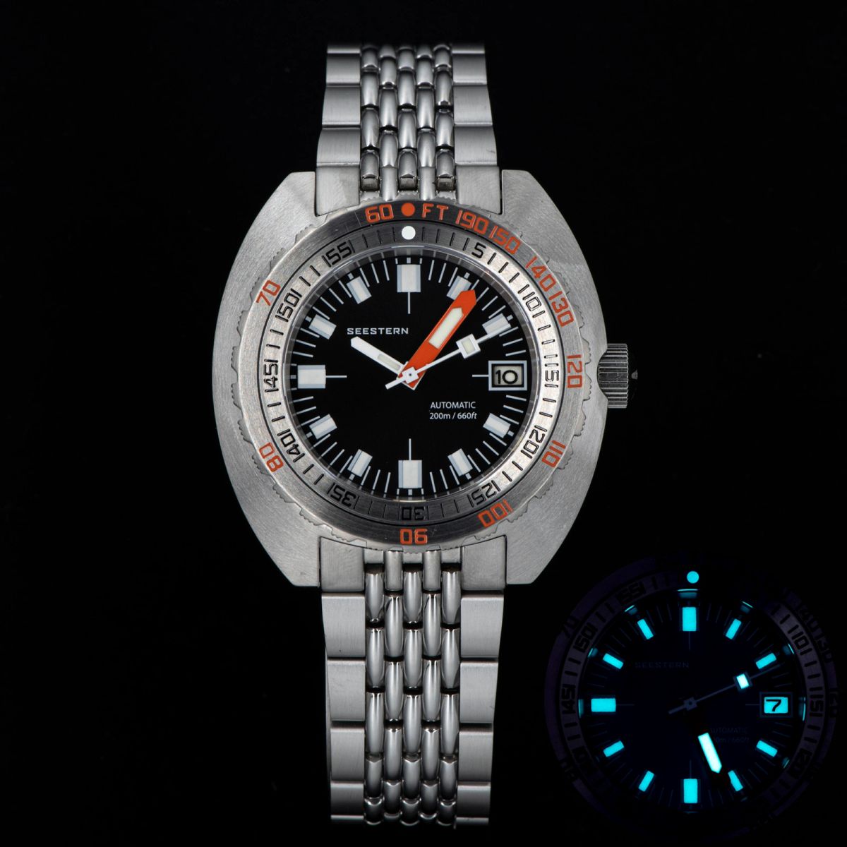 S406 Black automatic diver watch 42 mm V4