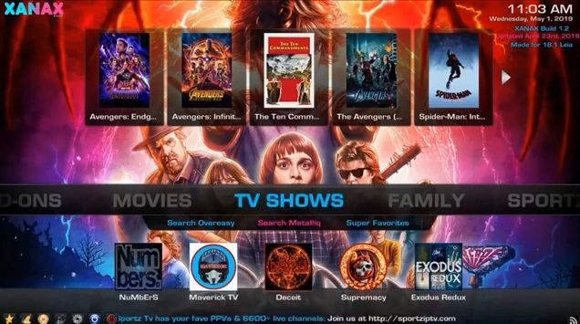 Installing Kodi and Xanax Build