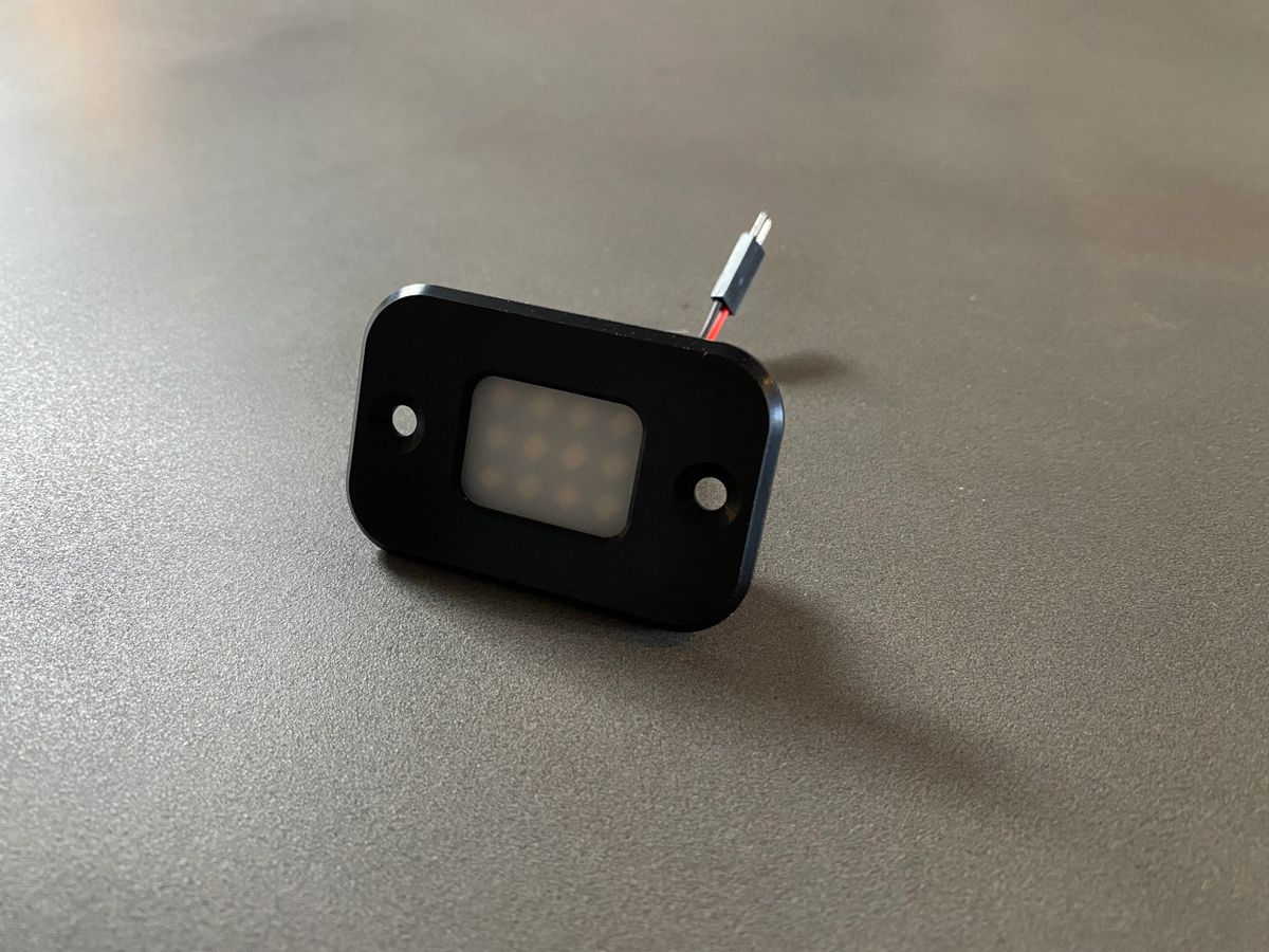 12 LED Anodized Black Aluminum Opaque Lens Dimmable Interior Light