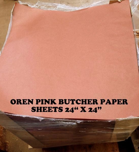 10 OREN Pink Butcher Paper Sheets 24"x 24"