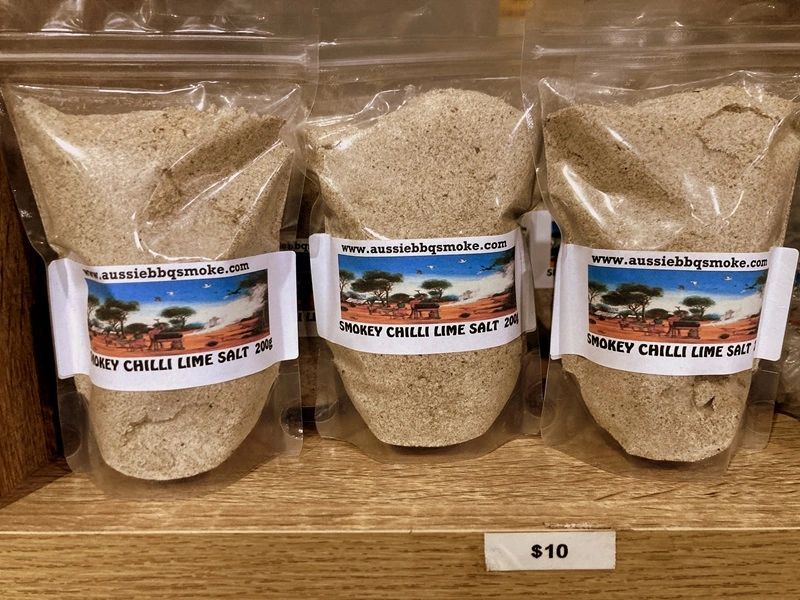 200g Smoked Chilli Lime Salt, made with Organic Kaffir Lime Leaf powder.