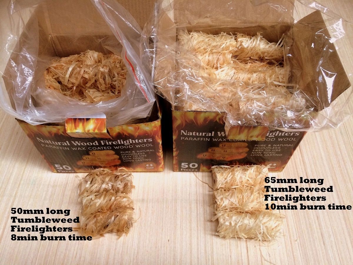 Natural Tumbleweeds Eco Wood Fire Wool Firelighters Bulk Box of 50 ...