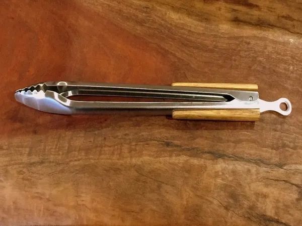 18 inch Extra Long Solid BBQ Tongs with Hardwood Timber Handles