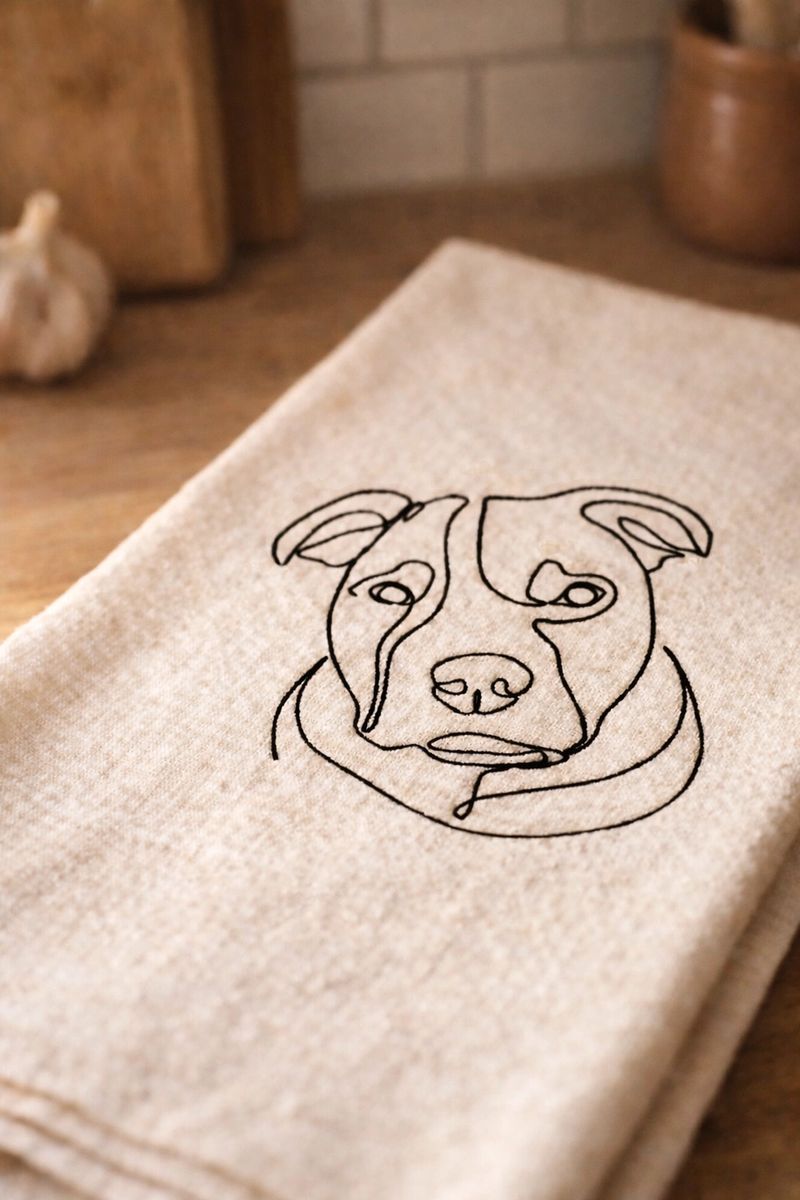 Custom Embroidered Line Drawing – Created From Your Photo