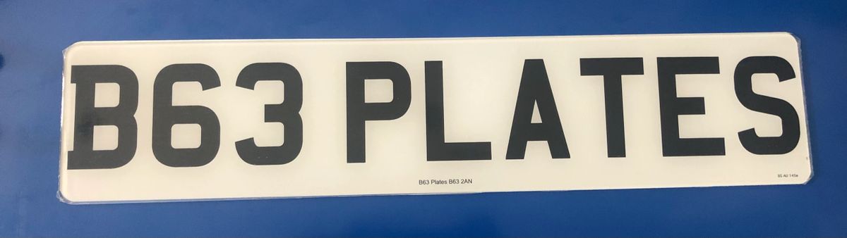 UK Road Legal Front Number Plate
