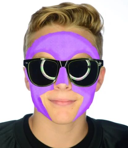 #9006 Purple Game Day Face - Full Face Sticker