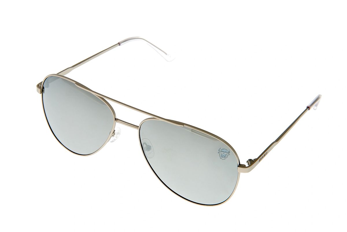 Bison Head Sunglasses Classic Aviators in XXL - Nickel Frame / Mirror Lens