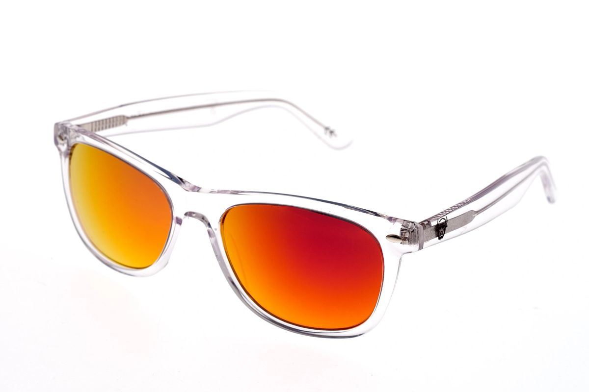 Bison Head Classic XXL Clear Frame / Red Mirror Lens