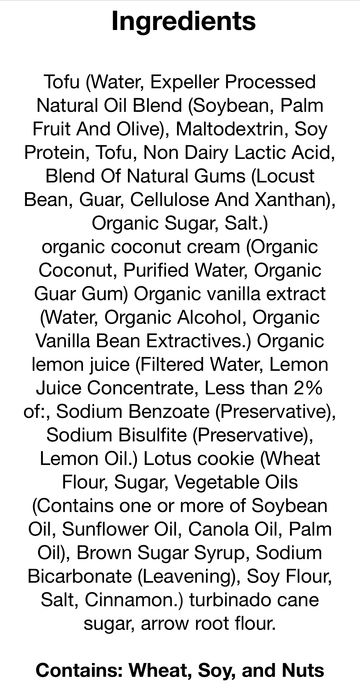 Vegan Menu | AJ's Cheesecakes