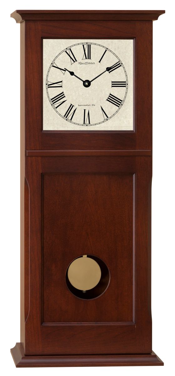 Kauffman Shaker Cherry Wall Clock, Quartz Battery Chime, Off White Dial ...