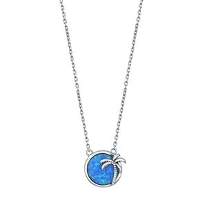 Blue Opal Palmetto Tree Necklace