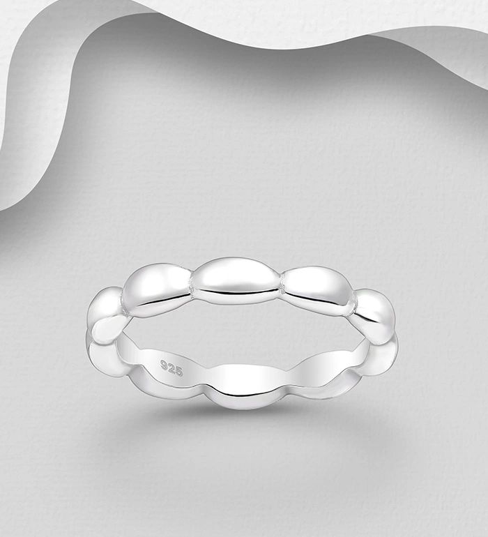 3mm Rice bead flat bottom ring