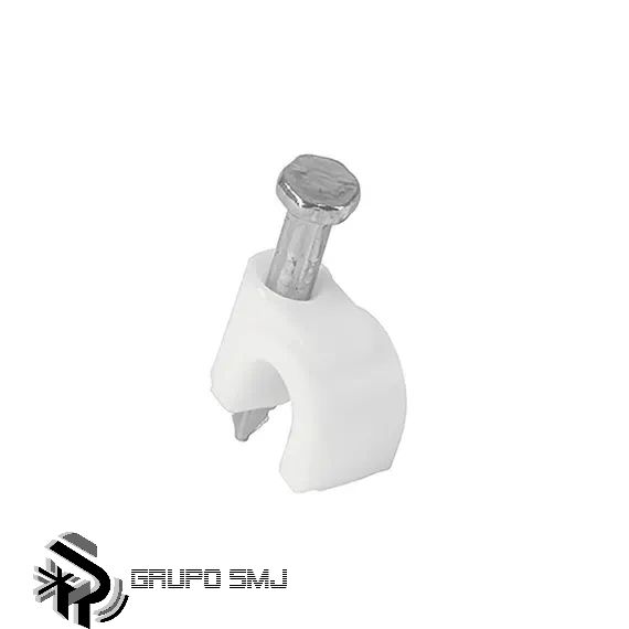 Grapa Voltech Gcu-5b Curva Para Cable 5mm Blanco