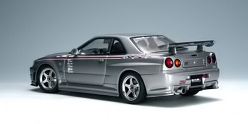 NISSAN SKYLINE GT-R (R34) NISMO TUNE SPARKLING SILVER 1:18 BY AUTOart 77358