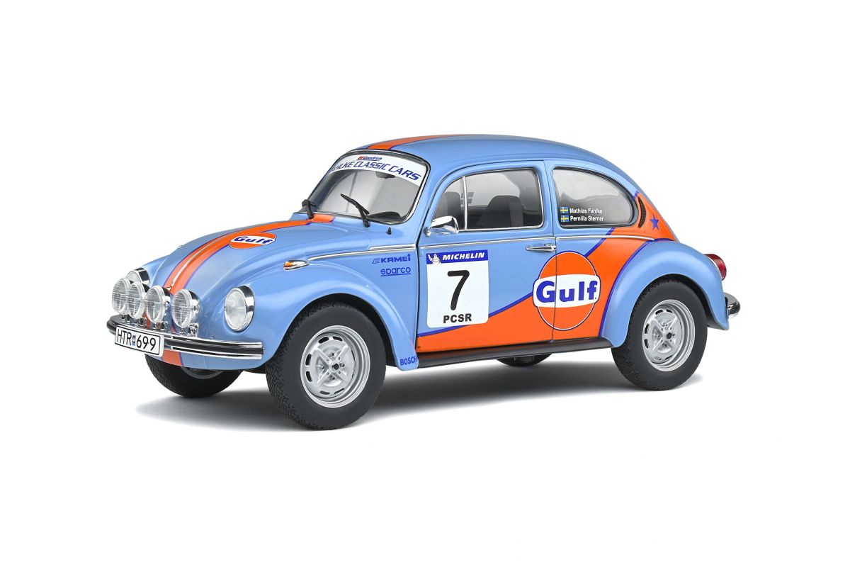 2019 VOLKSWAGEN BEETLE 1303 COLD BALLS RALLY GULF #7 1:18 BY SOLIDO MODELS