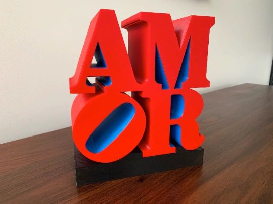 AMOR Statue - Pop Art Sign inspired by Robert Indiana - Vibrant Red ...