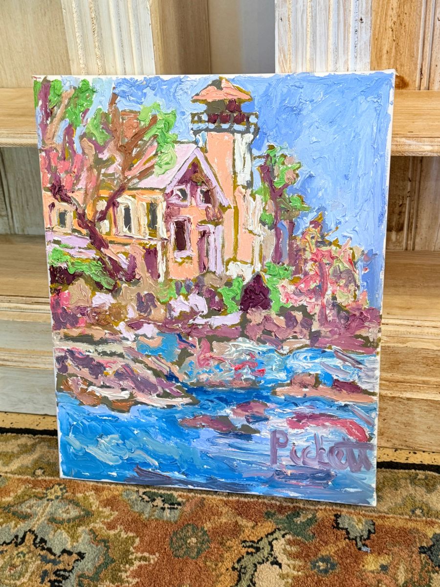 Original Signed David Pickett Painting "Light House in the Spring"