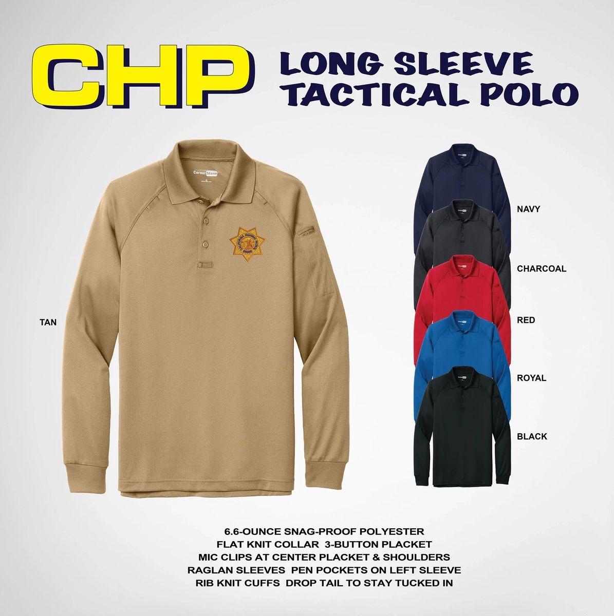 MENS CHP TACTICAL POLO - LONG SLEEVE