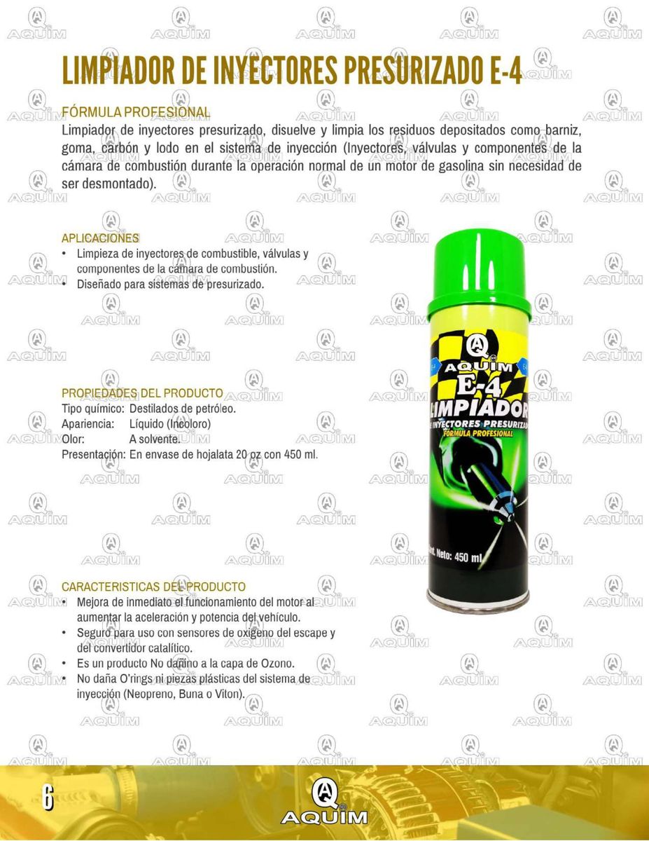 E-4 Limpiador para inyectores presurizado, caja con 12 piezas de con ...
