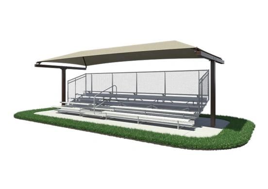BLEACHER SERIES SINGLE-COLUMN T-CANTILEVER FABRIC SHADE, 10-FOOT ...