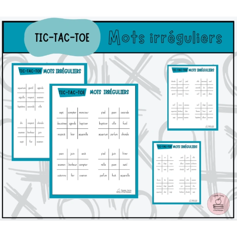 Tic-Tac-Toe Mots irréguliers